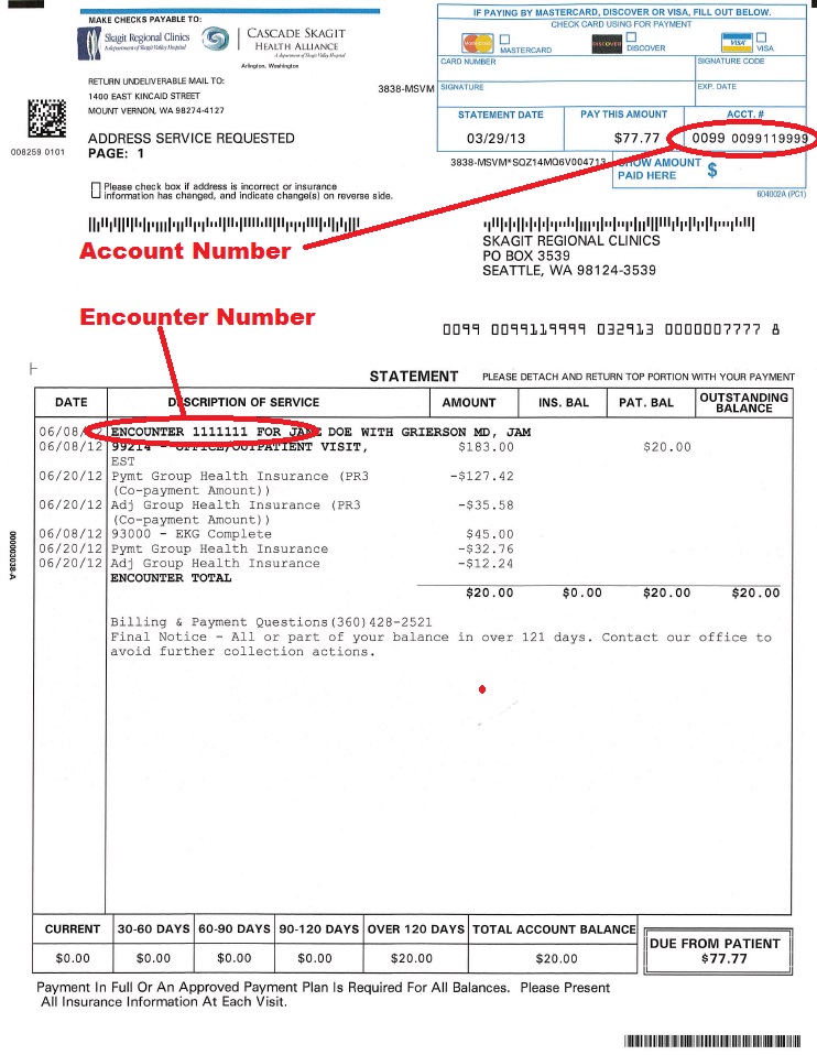 Submit a payment to Skagit Regional Clinic